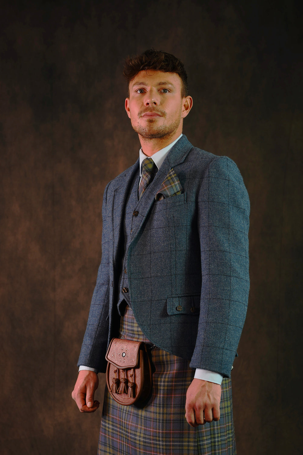 Russet red Crail Jacket & waistcoat - Clunie range – Anderson Kilts